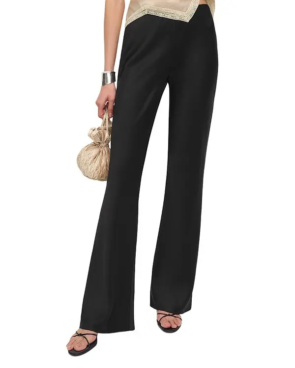 REFORMATION Gale Satin Pants - Black