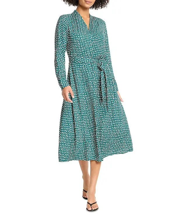 NIC+ZOE Shadow Dot Olivia Dress - Green Multi