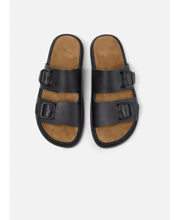 Camper Lluc 2-strap Leather Sandals - Black