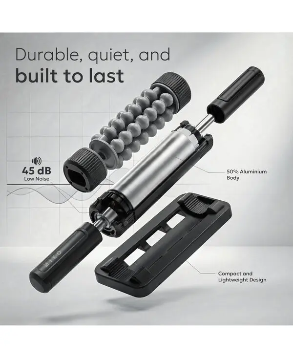 MIKO Swift Hands-free Rolling Percussive Massager For Muscle Recovery, Tension Relief, And Relaxation - Black