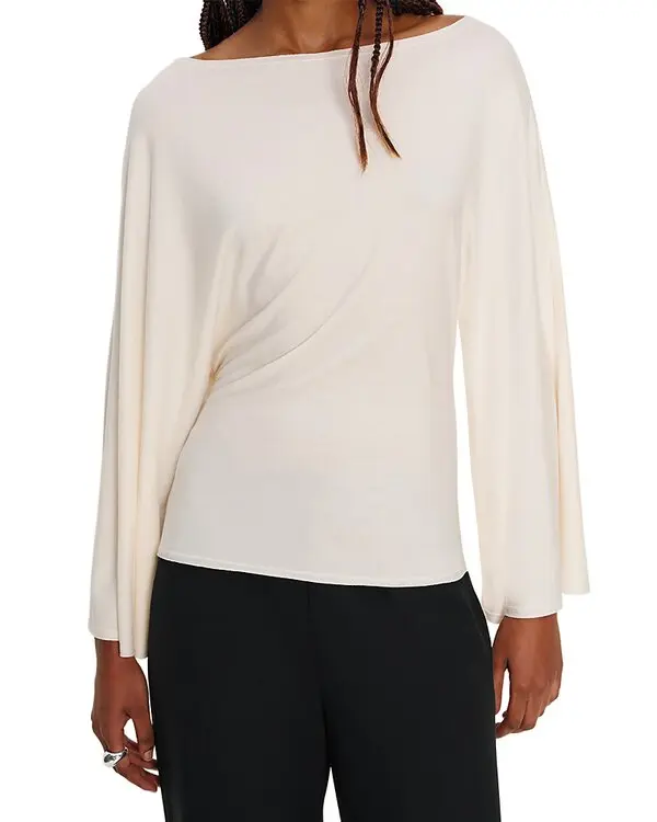 REFORMATION Avery Long Sleeve Knit Top - Fior Di Latte