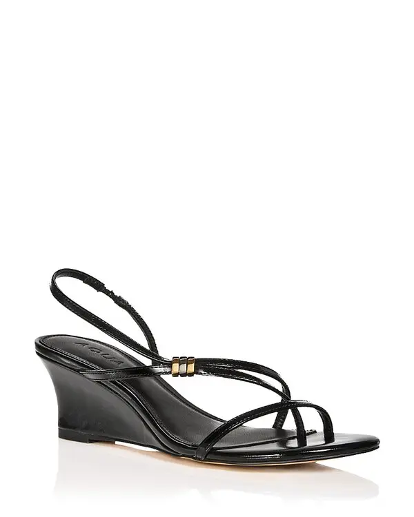 Aqua Zoya Wedge Heel Sandals - Black