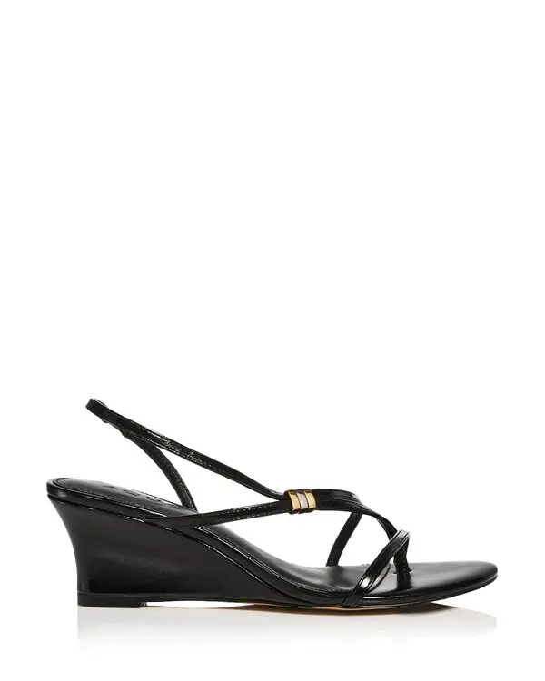 Aqua Zoya Wedge Heel Sandals - Black