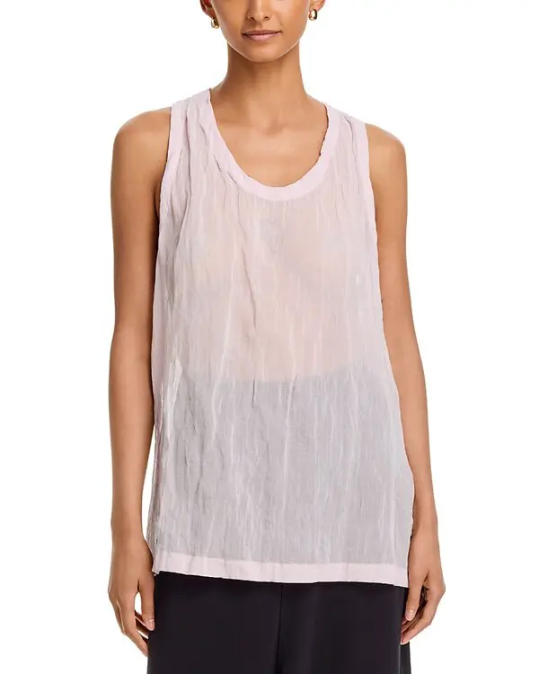 TOTEME Crinkled Cotton And Metal Yarn Blend Tank - Bloom