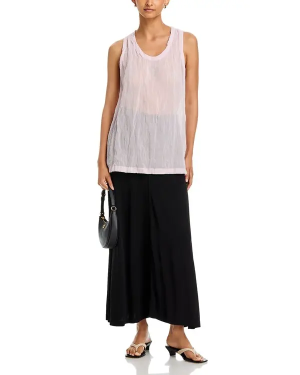 TOTEME Crinkled Cotton And Metal Yarn Blend Tank - Bloom