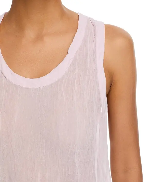TOTEME Crinkled Cotton And Metal Yarn Blend Tank - Bloom