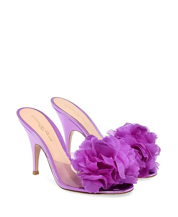 GIANVITO ROSSI Igea Mules - Purple See-through Plexi