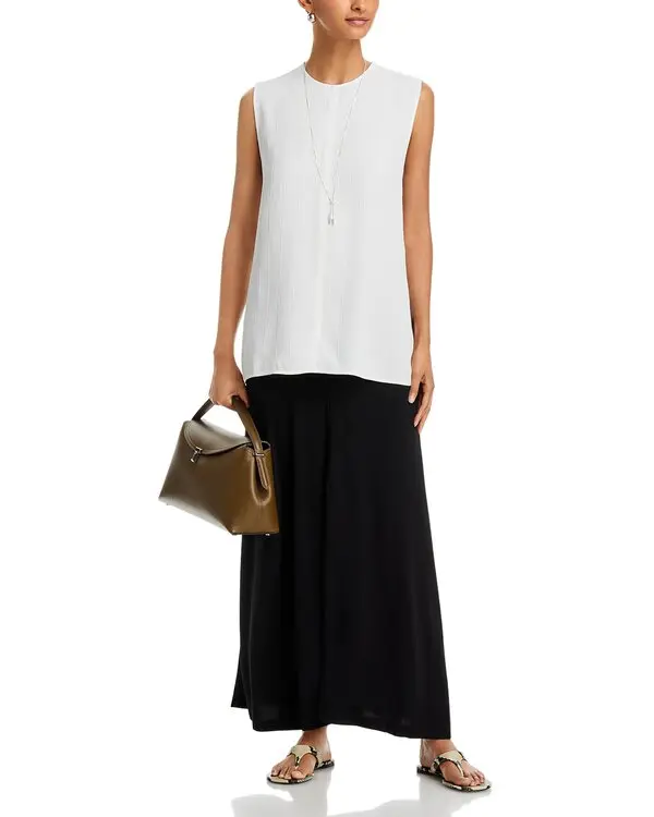 TOTEME Woven Striped Sleeveless Top - Meringue