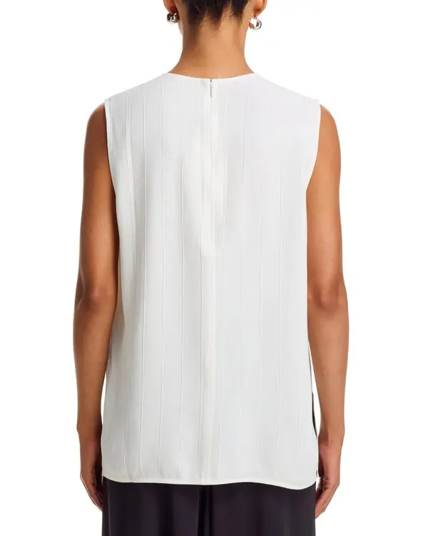 TOTEME Woven Striped Sleeveless Top - Meringue