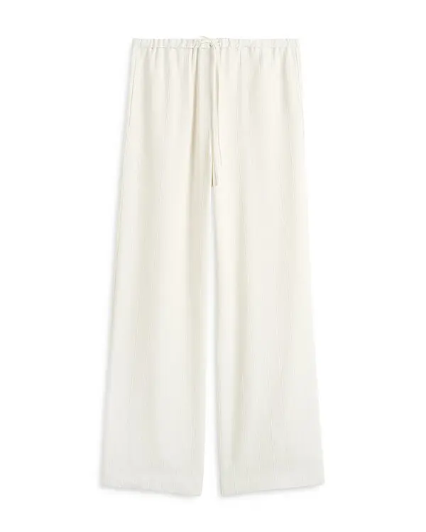 TOTEME Woven Stripe Drawstring Pants - Meringue