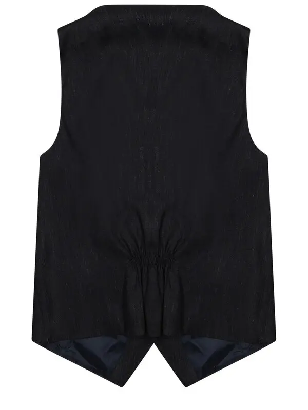 Tagliatore Linen Buttoned Gilet - Blue