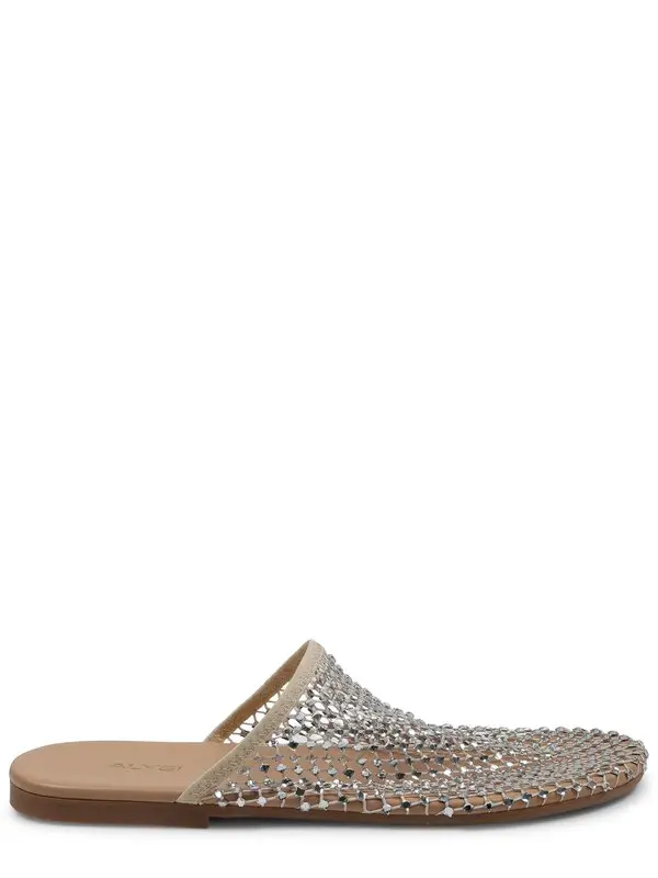 ALYSI Strass Embellished Mules - Silver