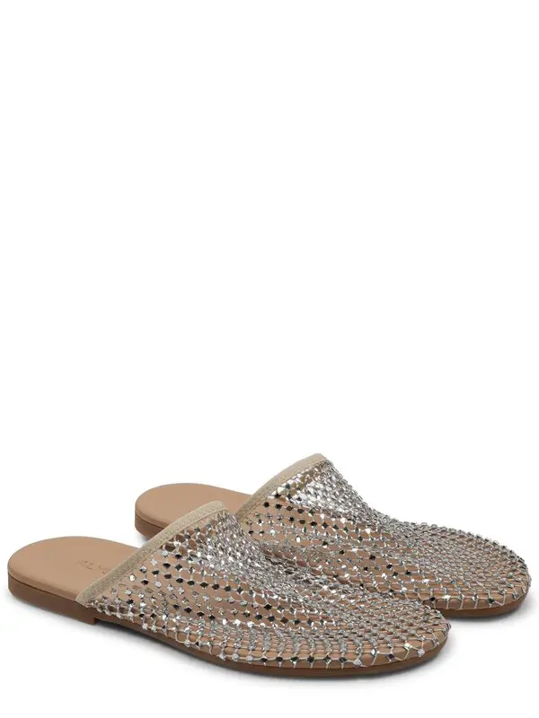 ALYSI Strass Embellished Mules - Silver