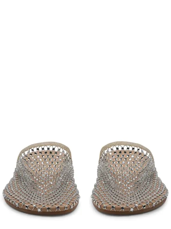 ALYSI Strass Embellished Mules - Silver