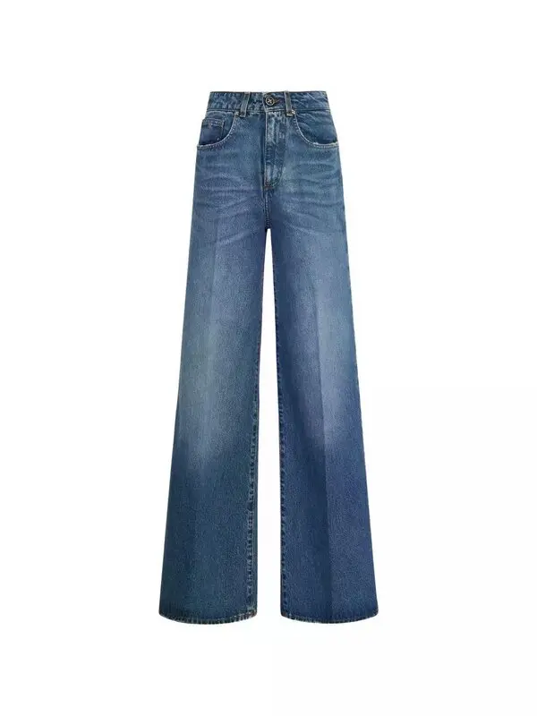 John Richmond Wide-leg Cotton Jeans - Blue