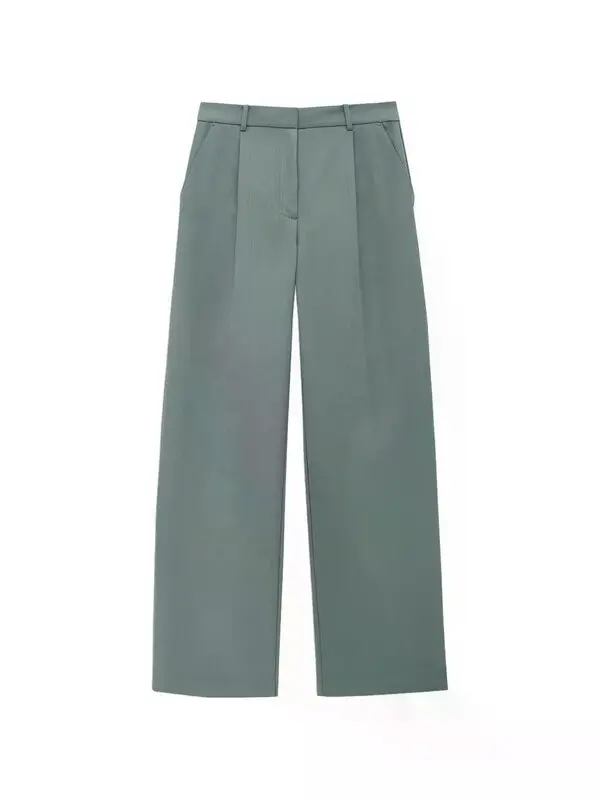 ANINE BING Trent Pleated Trousers - Green
