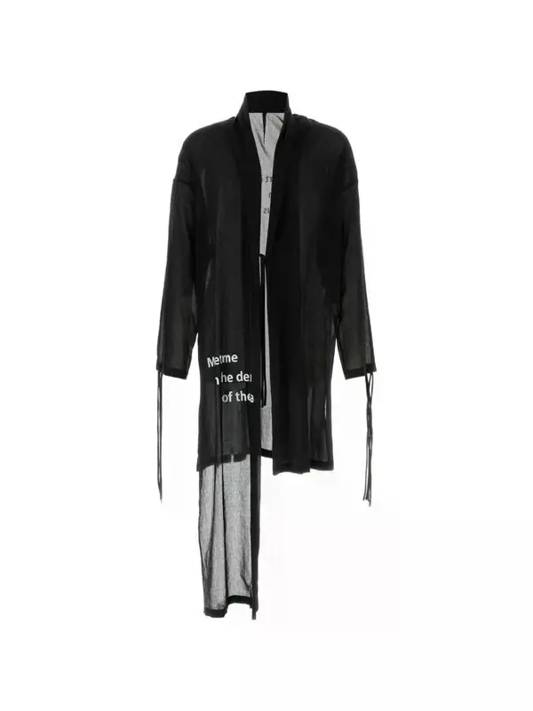 Yohji Yamamoto Tie-detail Coat - Black