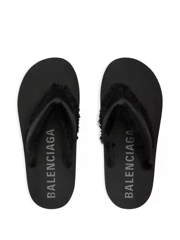 Balenciaga Jet Lag Thong Sandals - Black