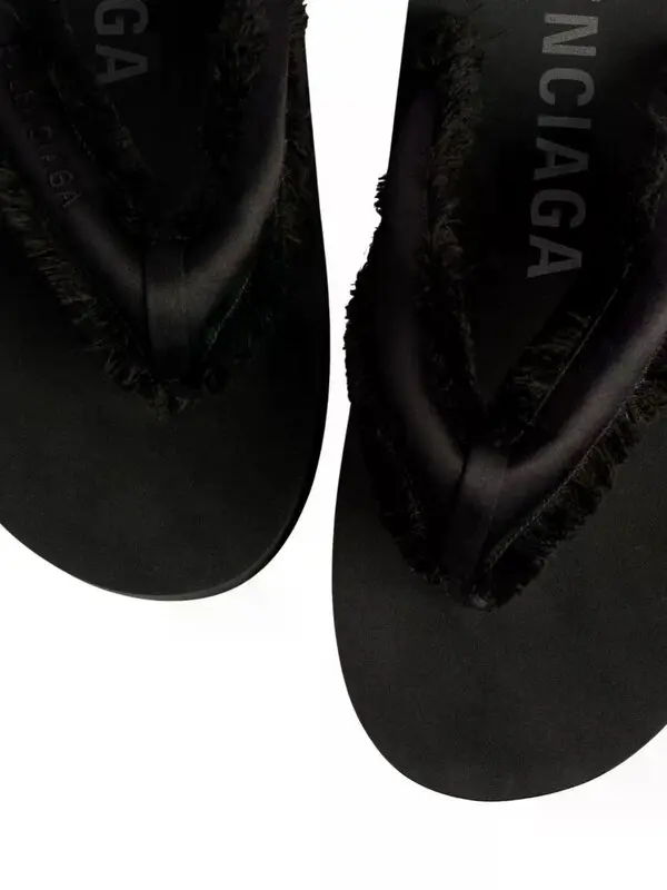 Balenciaga Jet Lag Thong Sandals - Black