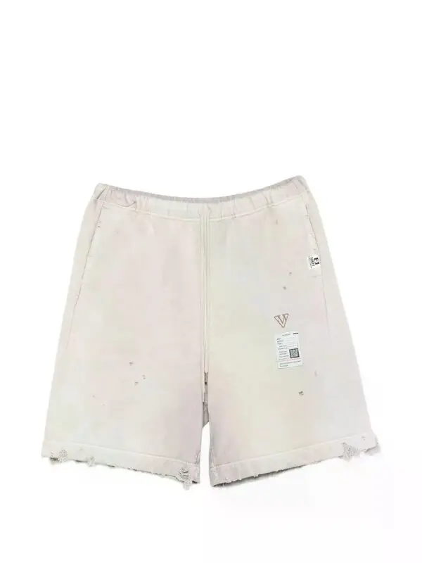 Mihara Yasuhiro Distressed Raw-cut Shorts - Neutrals