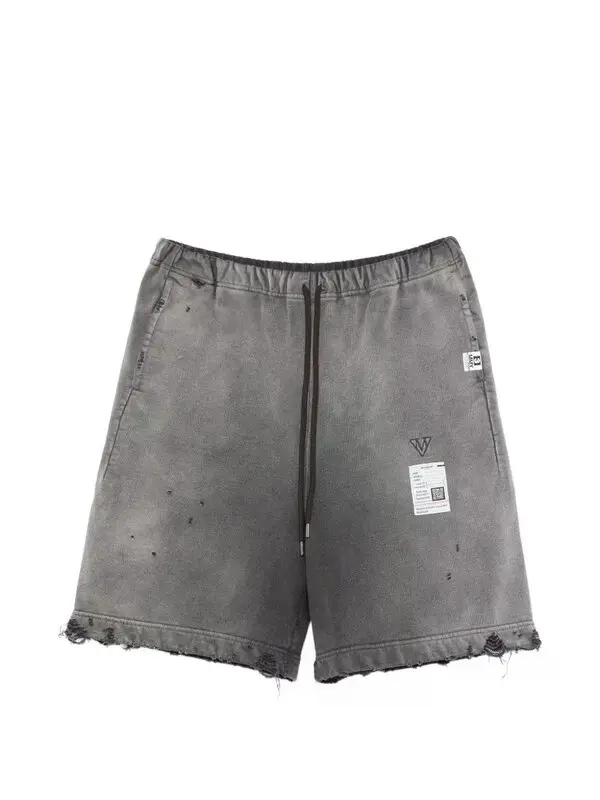 Mihara Yasuhiro Drawstring Frayed Hem Shorts - Grey