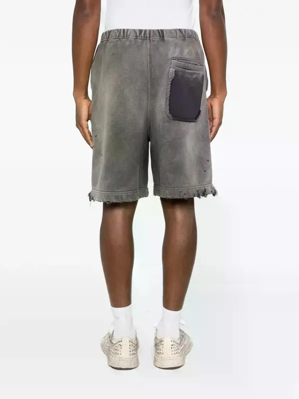 Mihara Yasuhiro Drawstring Frayed Hem Shorts - Grey