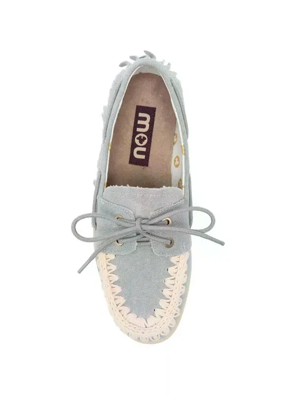 Mou Lace-up Round-toe Loafers - Blue