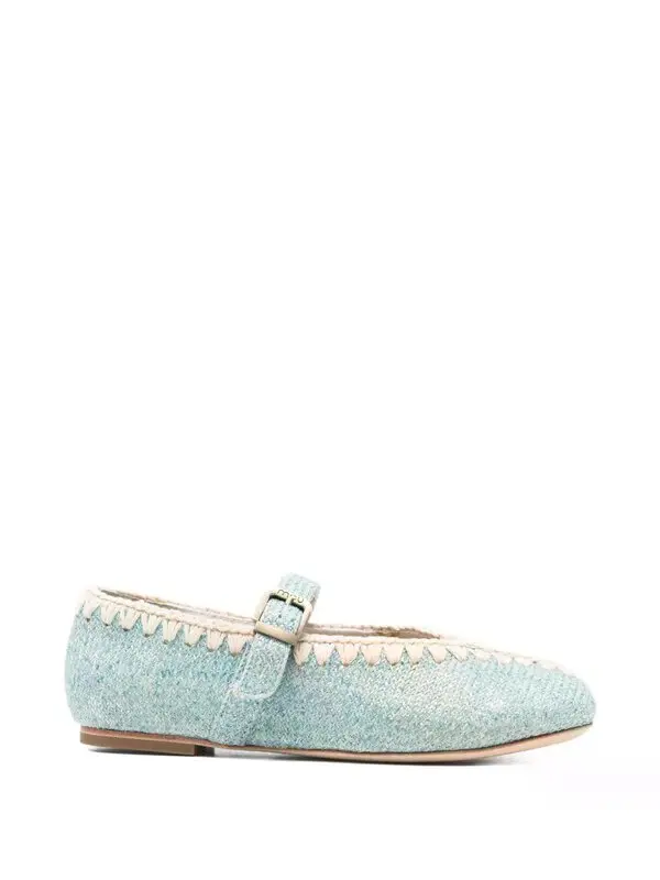 Mou Round-toe Ballerina Flats - Blue