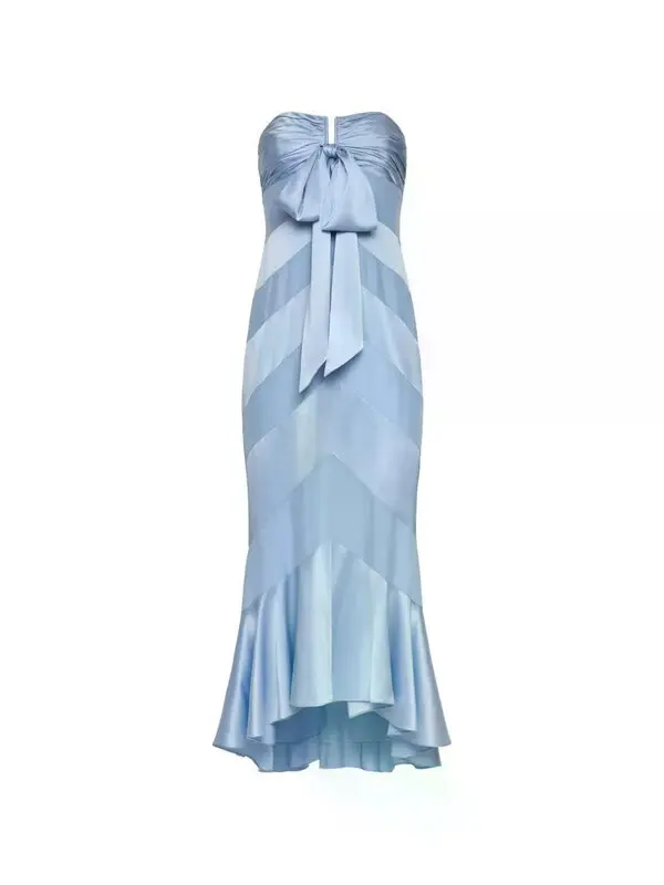 Cinq À Sept Bow Strapless Dress - Blue