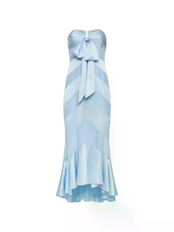 Cinq À Sept Bow Strapless Dress - Blue