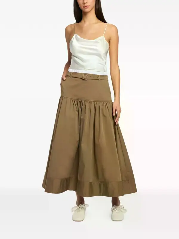 Cinq À Sept Belted Gathered Skirt - Brown