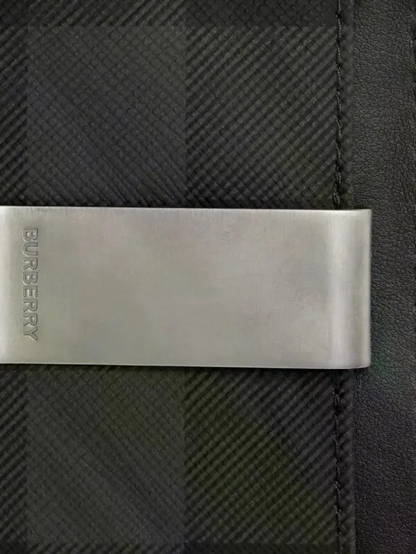 Burberry Check Money Clip Card Case