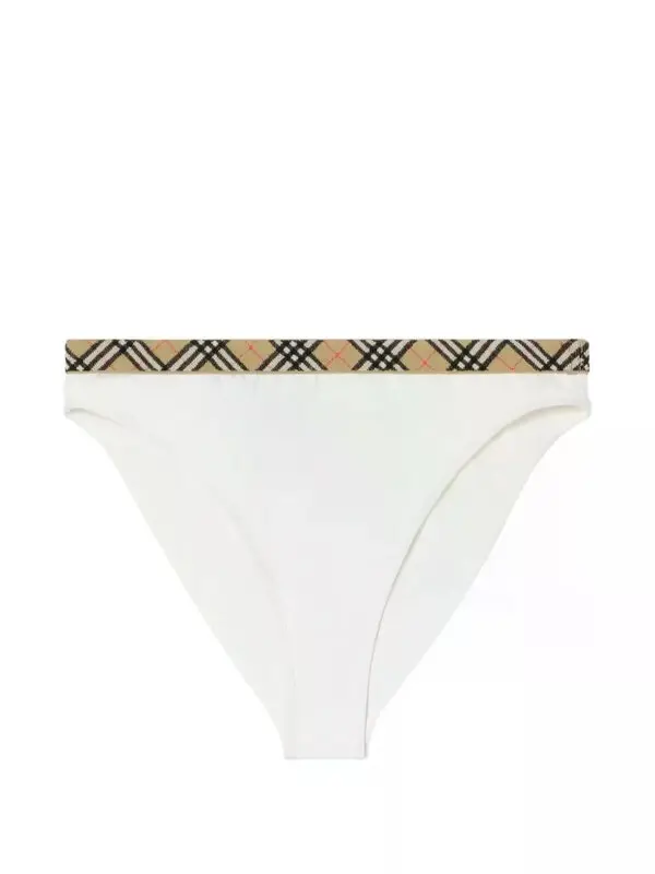Burberry Check-trim Bikini Briefs - White