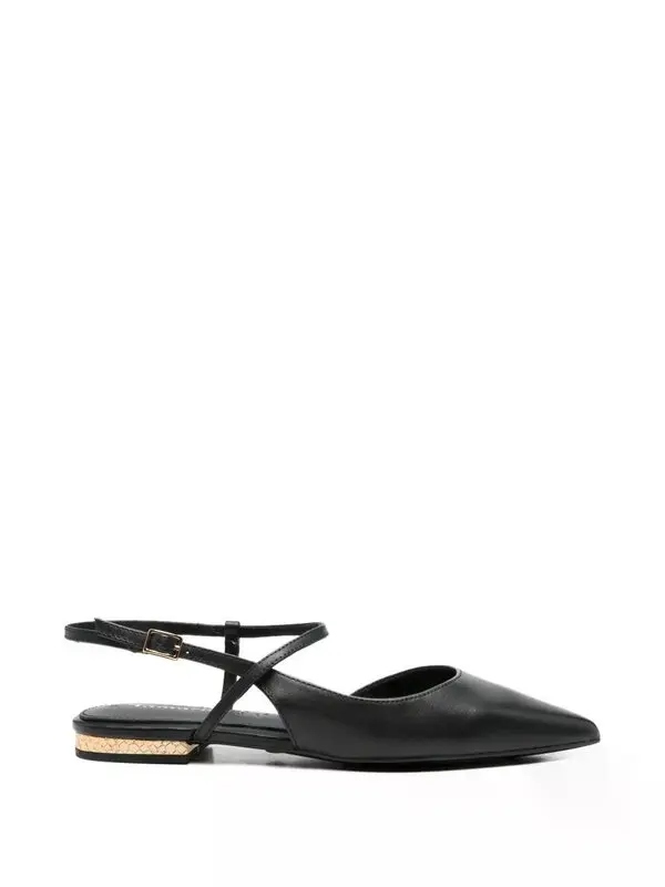 TAMARIS Ankle-strap Flat Pumps - Black
