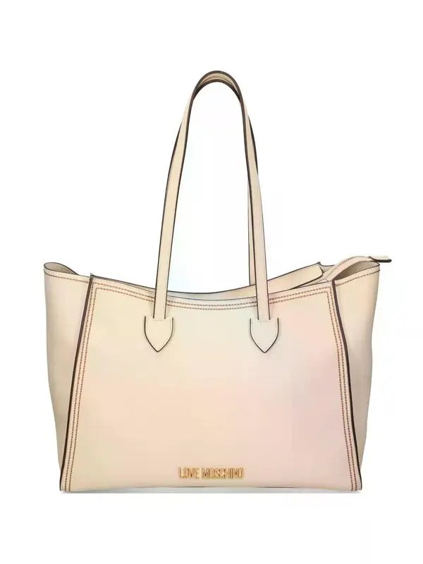 Moschino Logo-plaque Tote Bag - Neutrals