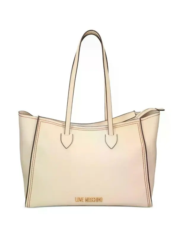 Moschino Logo-plaque Tote Bag - Neutrals