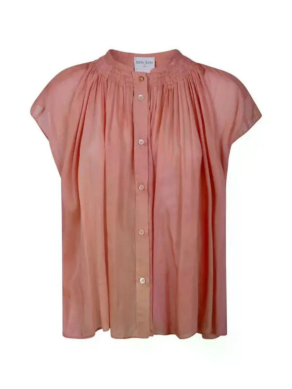 FORTE_FORTE Buttoned Smocked Shirt - Pink