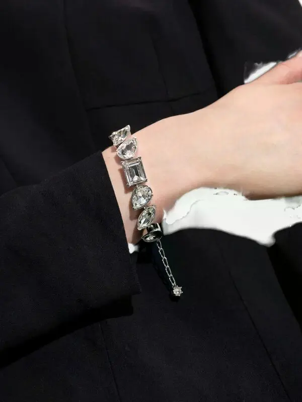 Alexander McQueen Lobster Clasp-fastening Gemstone Bracelet - Silver