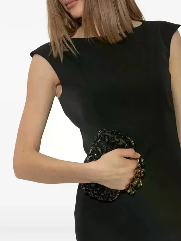 Alexander McQueen Jewel Four-ring Embellished Clutch - Black