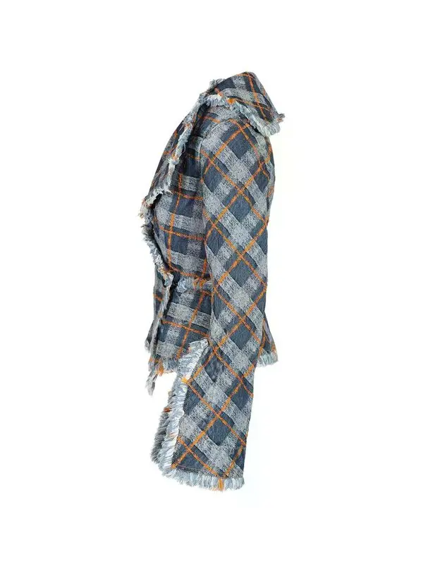 VIVIENNE WESTWOOD Fringed-trim Checked Cotton Jacket