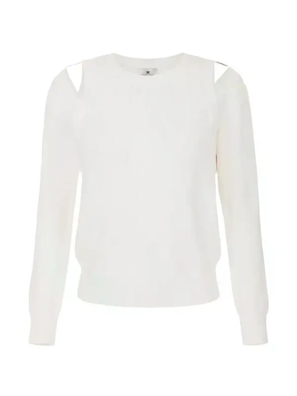 Elisabetta Franchi Cut-out Knitted Sweatshirt - White