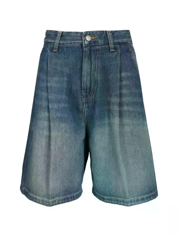 Carhartt Work In Progress Alta Denim-pleated Shorts - Blue