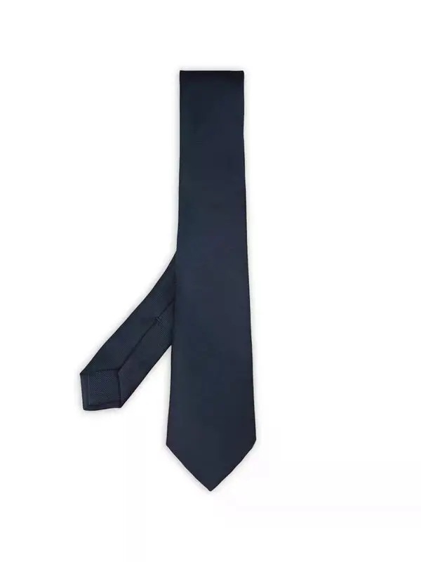 Kiton Textured Point Tip Tie - Blue