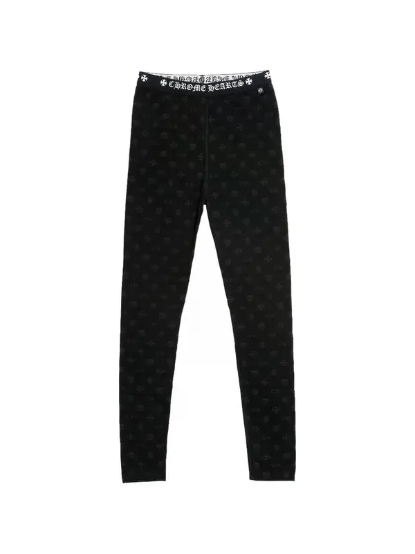 Chrome Hearts Logo Detail Leggings - Black