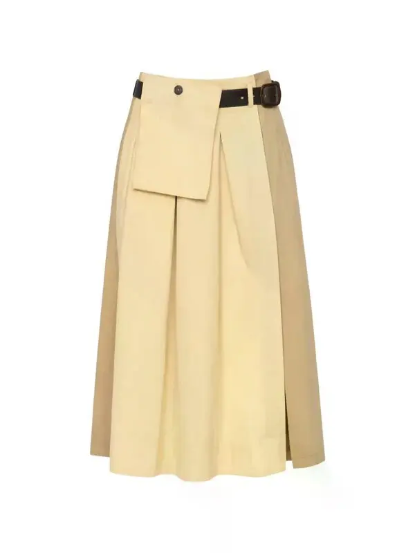 Sea Andrea Pleated Belted Skirt - Neutrals