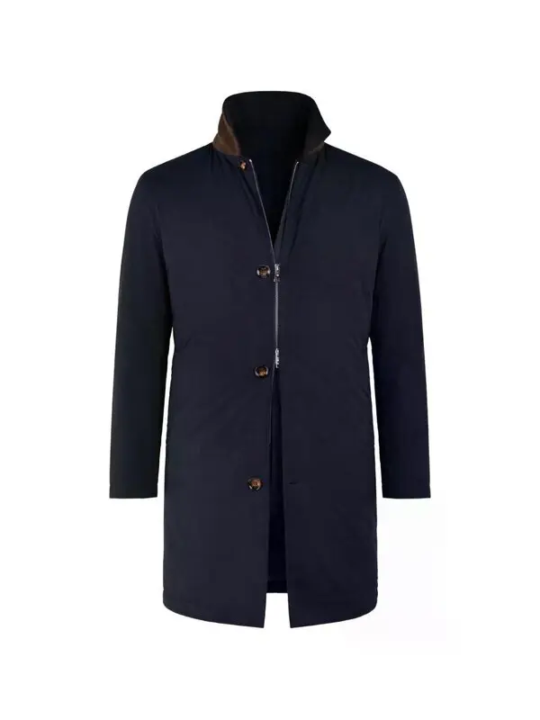Kiton Zip-up Overcoat - Blue