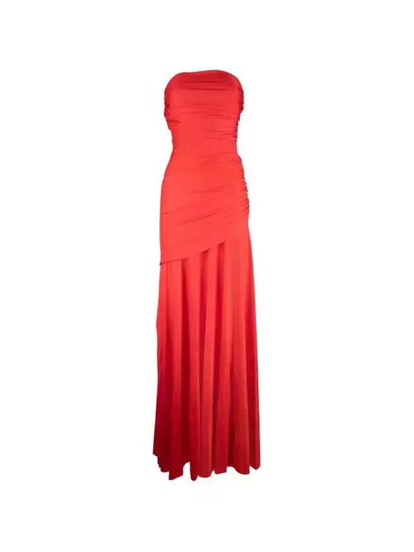 Chiara Boni La Petite Robe Dilara Gathe Strapless Maxi Dress - Red