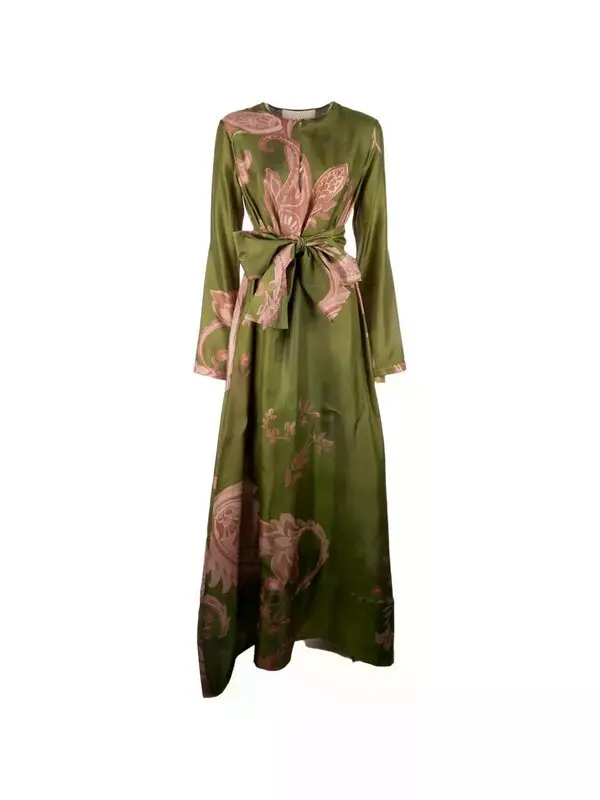 CO.GO Tie-waist Floral Dress - Green
