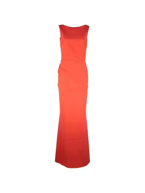 Chiara Boni La Petite Robe Ajour Draped Sleeveless Dress - Orange
