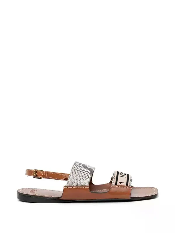 N°21 Snakeskin-effect Strap Sandals - Grey